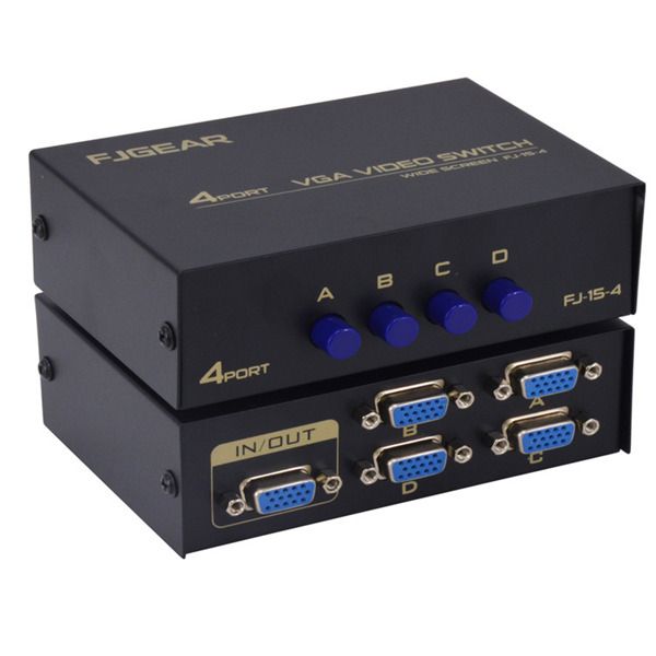 Wholesale 4 ports vga audio video switch box support hdmi