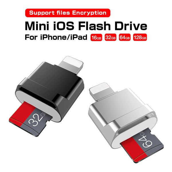 Wholesale otg adapter external mini micro sd tf card reader for iphone