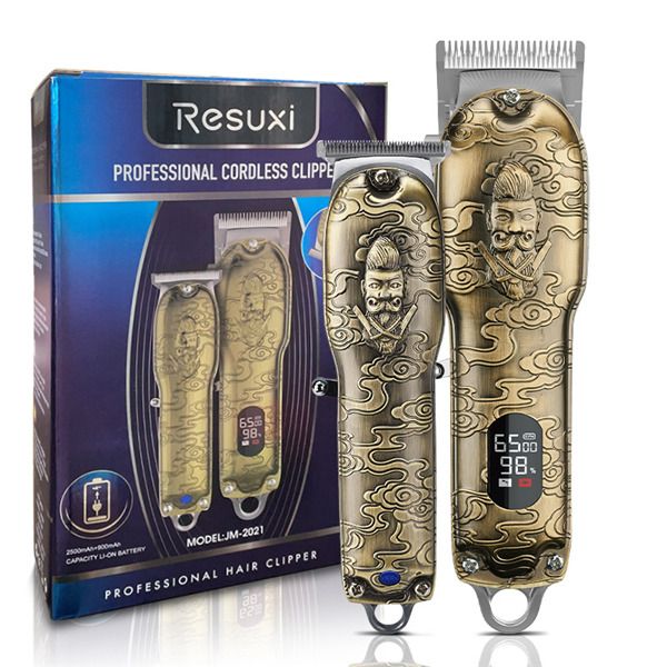 Wholesale RESUXI 2021 rechargeable hair clippers cordless hair trimmer kits
